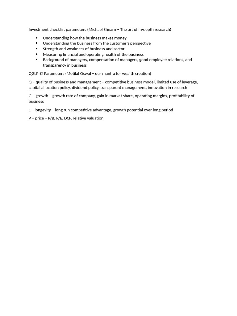 Valuation - Qualitative Parameters | PDF | Career & Growth | Business