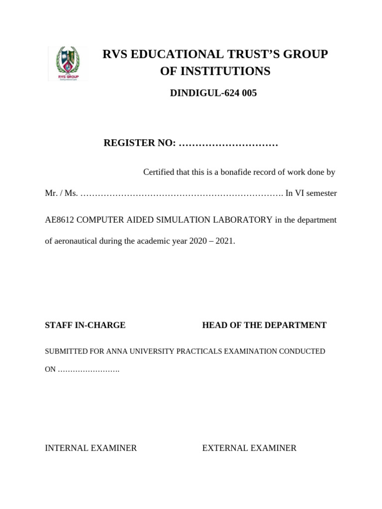 CAS LAB MANUAL PDF Structural Analysis Equations