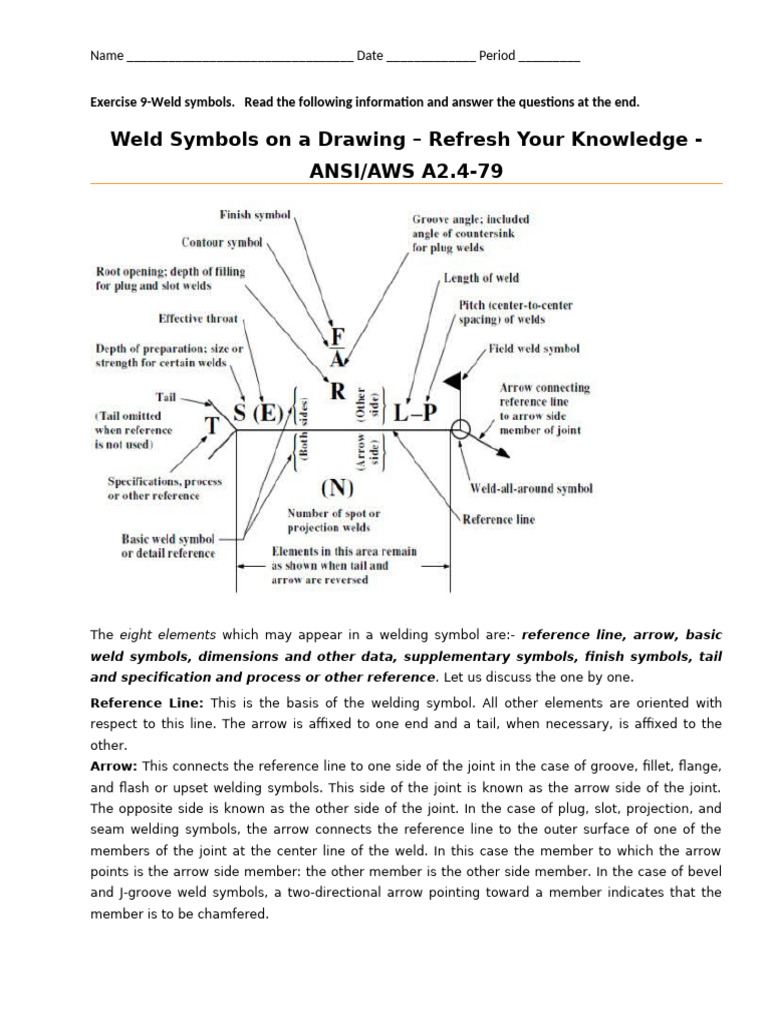 Exercise 9 Welding Symbols | PDF