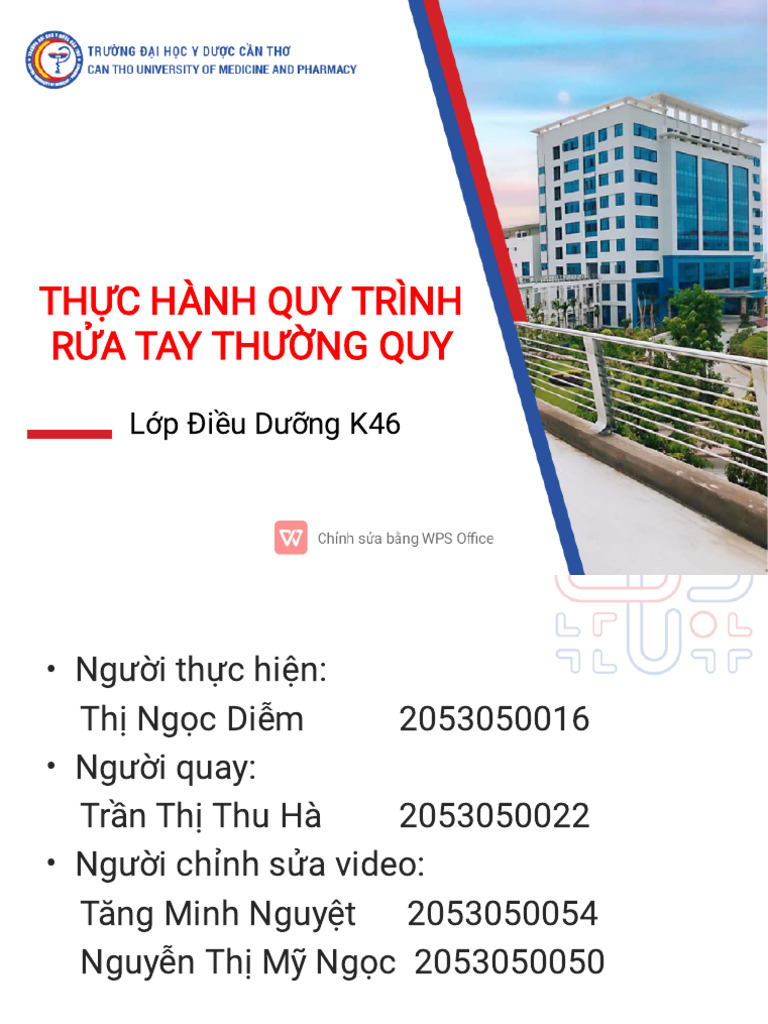 Thực Hành Quy Trình Rửa Tay Thường Quy: Lớp Điều Dưỡng K46 | PDF
