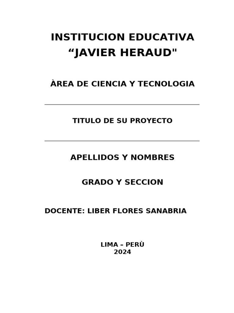Caratula de Informe de Investigacion 2024 | PDF | Crecimiento personal ...