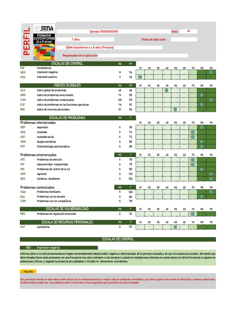 Ejemplo Reporte Sena Autoinforme Primaria 6 A 8 Años HLMS | PDF ...
