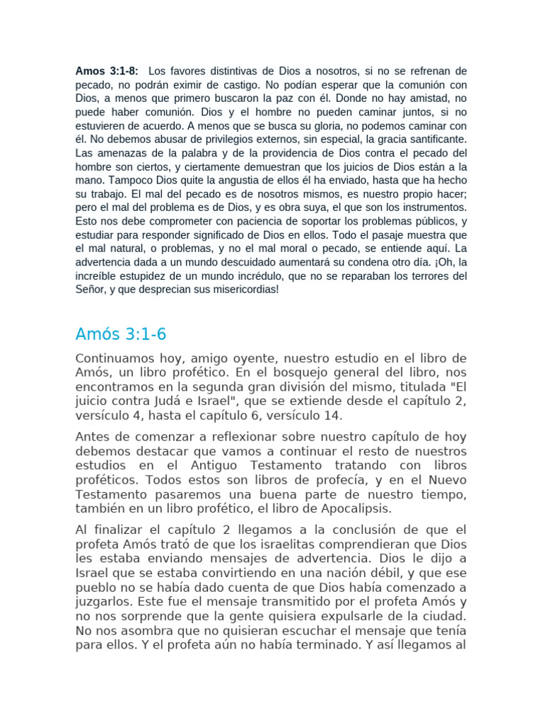 Amos 3 | PDF | Amor | Pecado