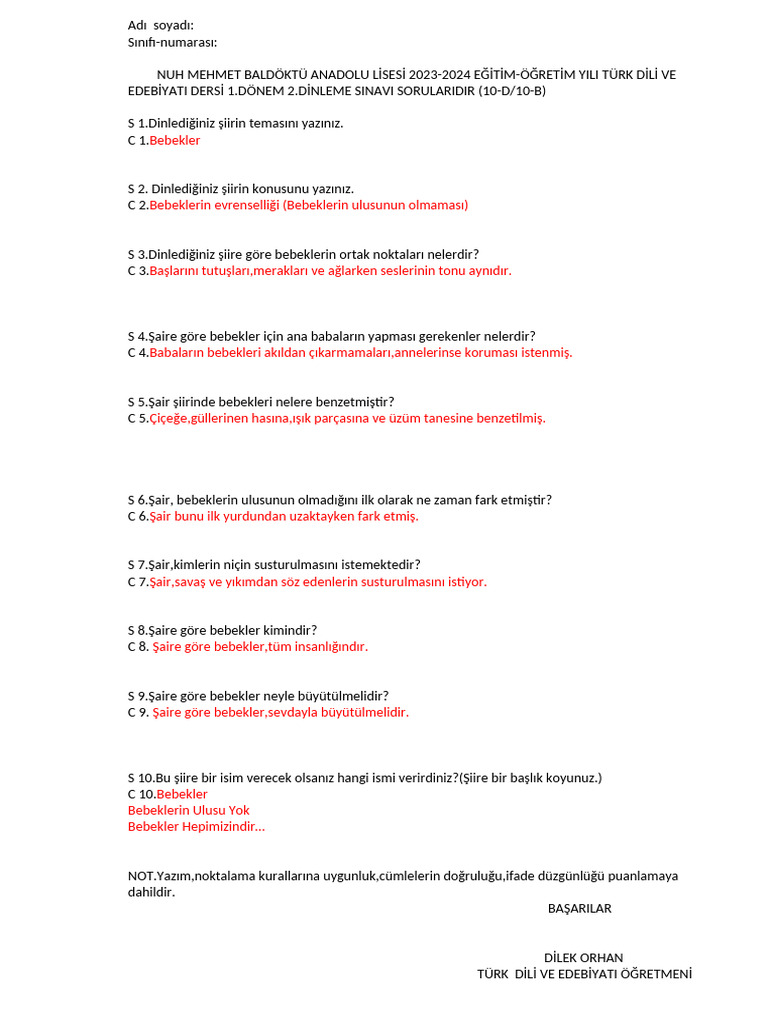 Di̇nleme Sinavi-2 | PDF