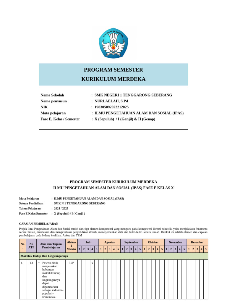 PROMES Kurikulum Merdeka | PDF | Seni & Disiplin Bahasa | Sains & Matematika