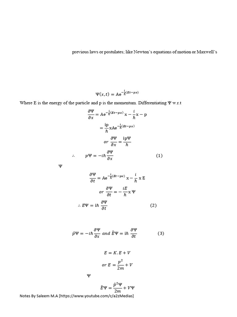 The Schrodinger Equation | PDF | Quantum Tunnelling | Wave Function