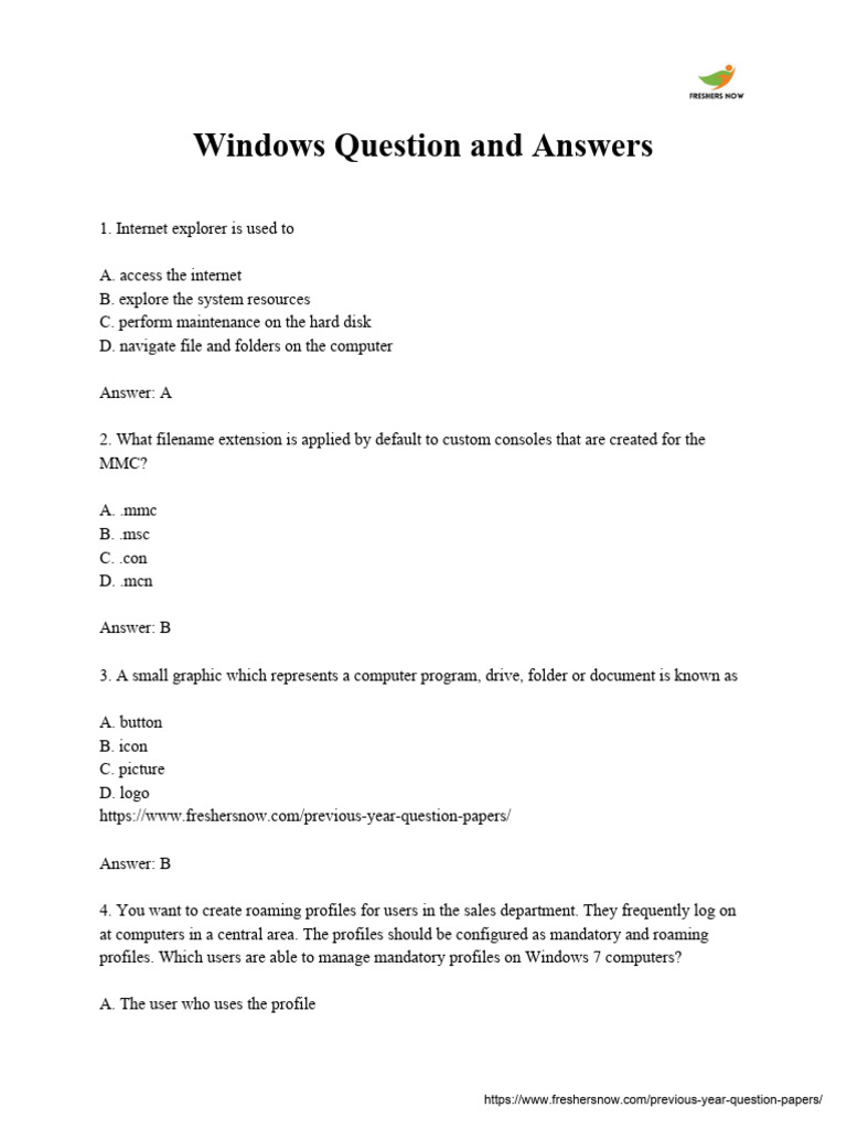HARTRON SETC Windows Model Paper | PDF | Graphical User Interfaces ...