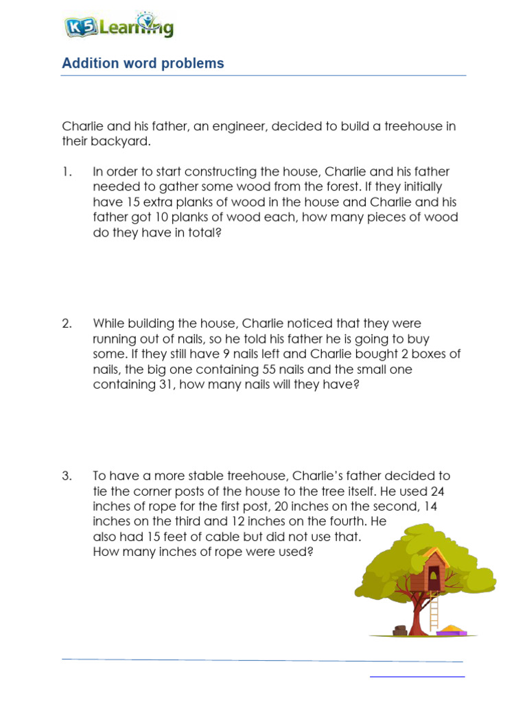 Grade 3 Addition Word Problems a1 | PDF