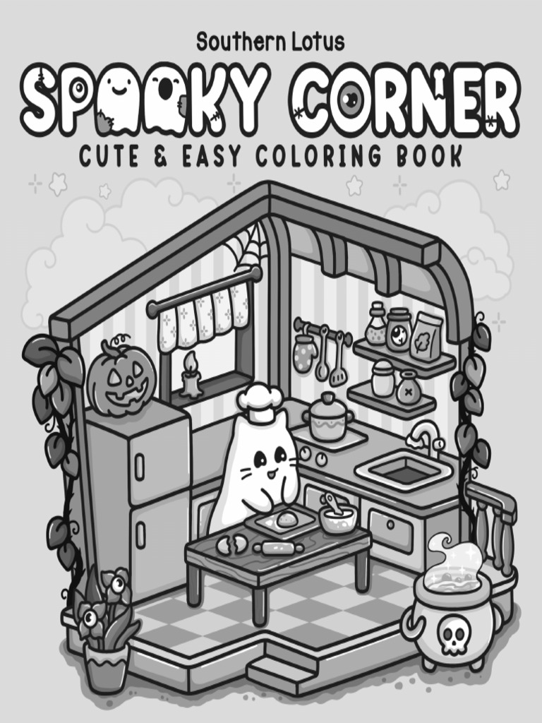Spooky Corner Cute Amp Amp Easy Coloring Book by Southern Lotus | PDF