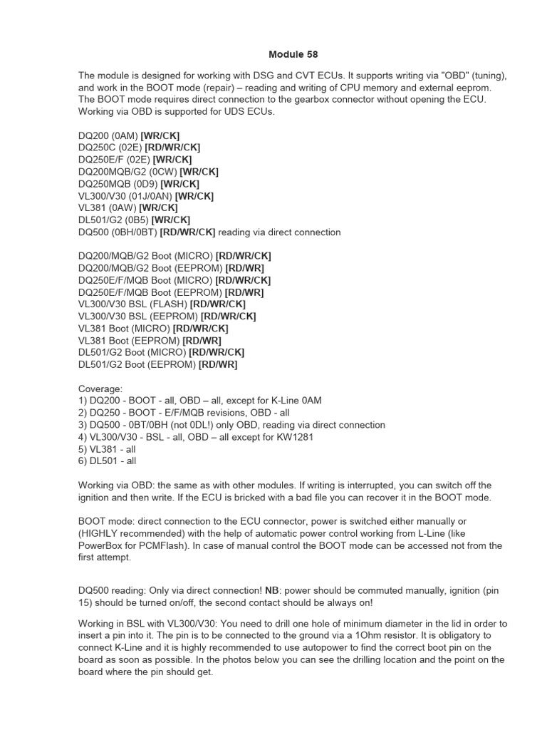 Module 58 DSG CVT Ecu | PDF | Manufactured Goods | Computer Hardware