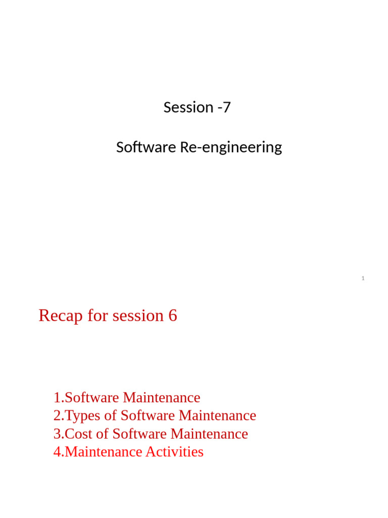 Session 7 - Re-Engineering-Modify | PDF | Modular Programming | Software