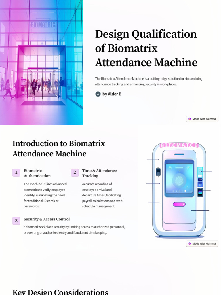Design Qualification of Biomatrix Attendance Machine | PDF | Security ...