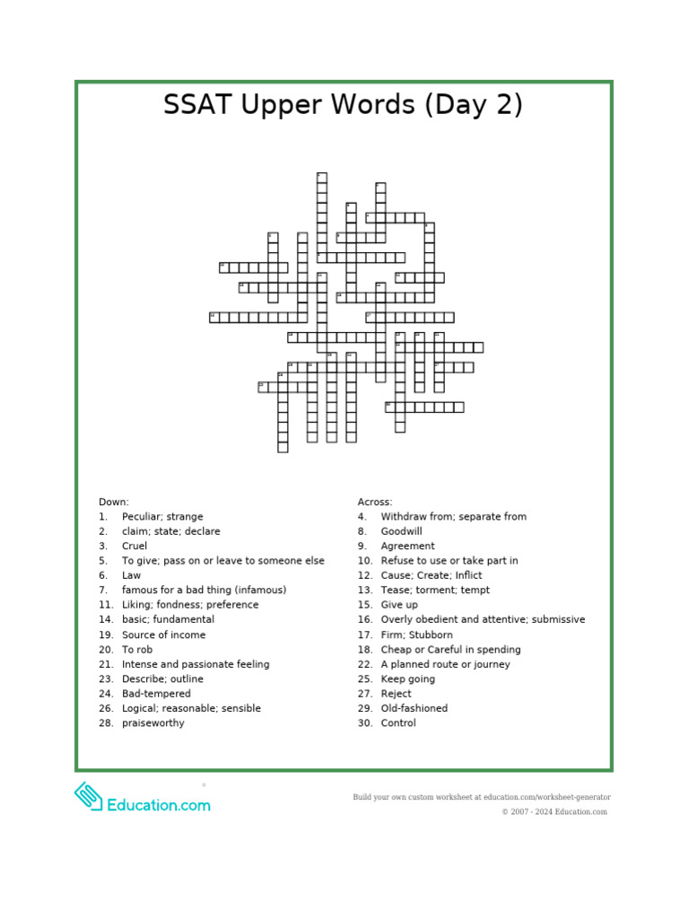 A SSAT Upper Words (Day 2) | PDF