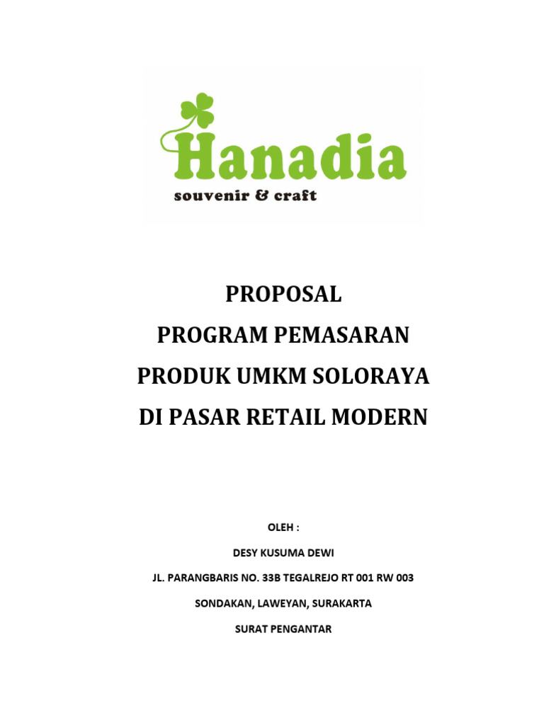 Proposal Program Pemasaran UMKM | PDF