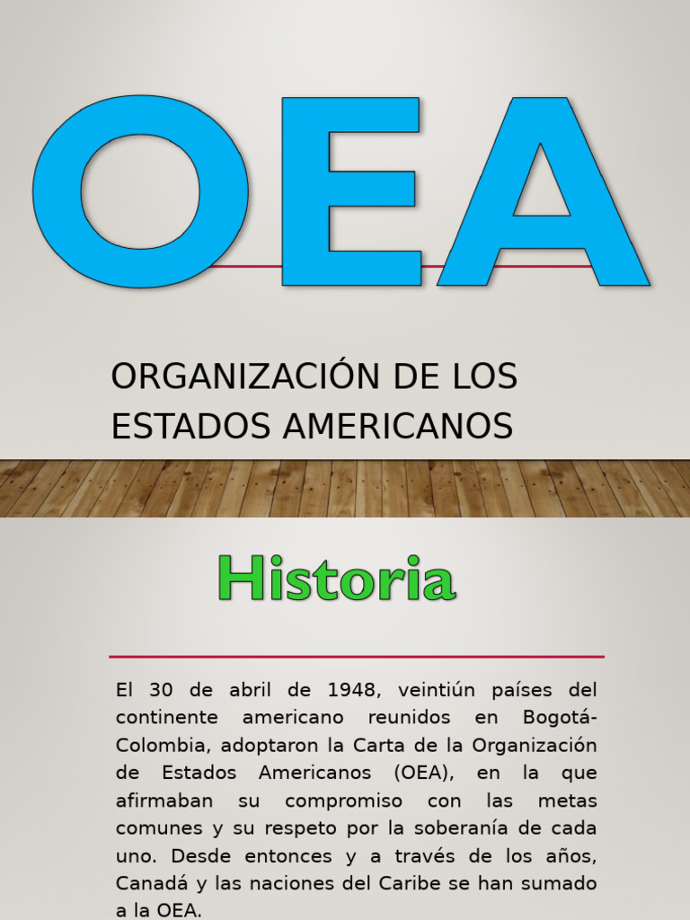 Historia y Funciones de la OEA | PDF | Relaciones Internacionales ...