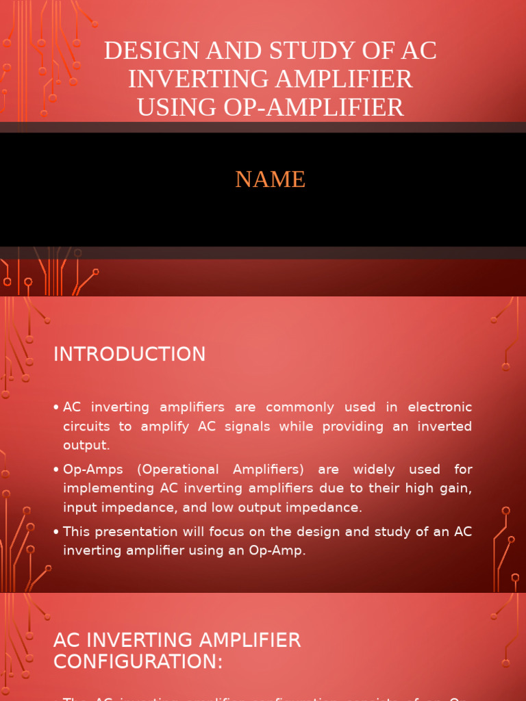 AC Inverting Amplifier Design Guide | PDF | Technology & Engineering