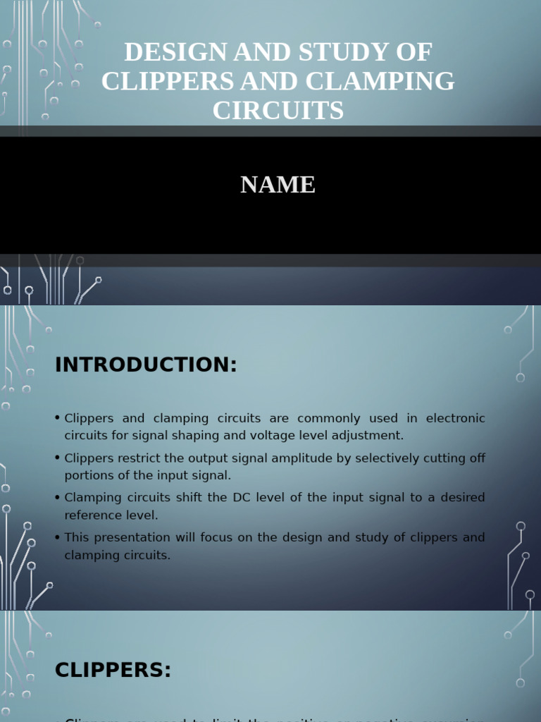Clippers and Clamping Circuits | PDF | Technology & Engineering