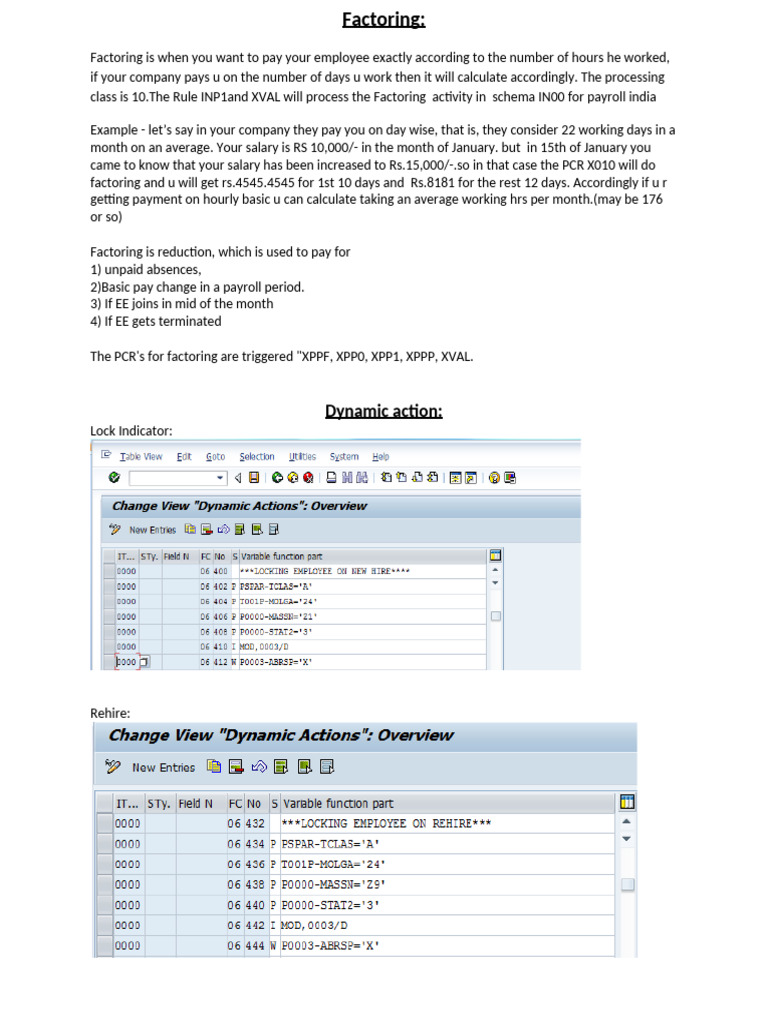 SAP Payroll Factoring Explained | PDF