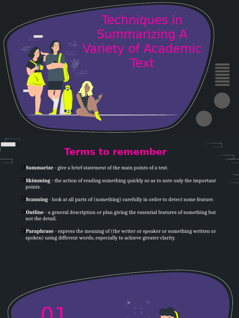 Techniques in Summarizing Academic Texts | PDF | Reading Comprehension ...