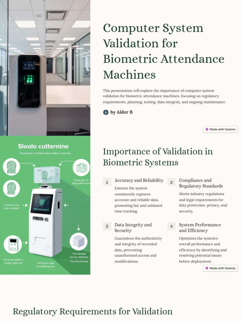 Computer System Validation for Biometric Attendance Machines | PDF ...