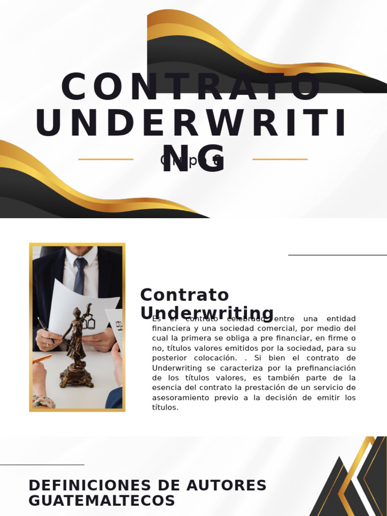 Presentación de Contrato de UNDERWRITING | PDF | Bancos | Pagos