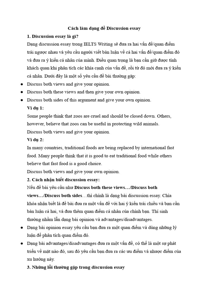 Cách làm dạng đề Discussion Essay | PDF
