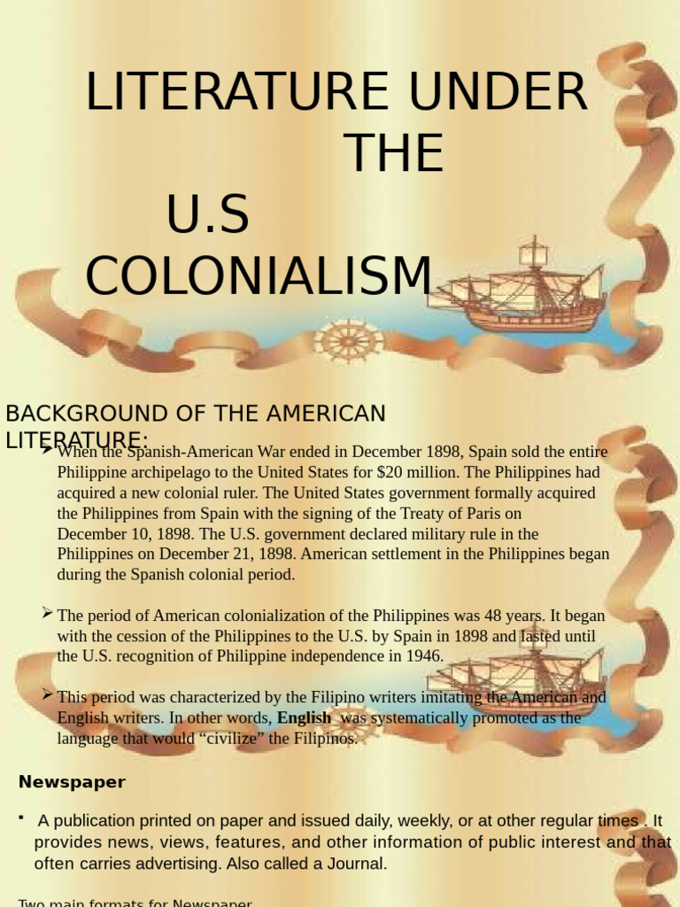 Literature Under THE U.S Colonialism | PDF | Philippines