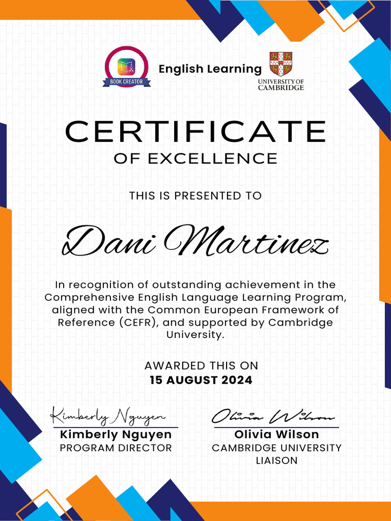 Blue and Orange Geometric Modern Appreciation Certificate | PDF ...