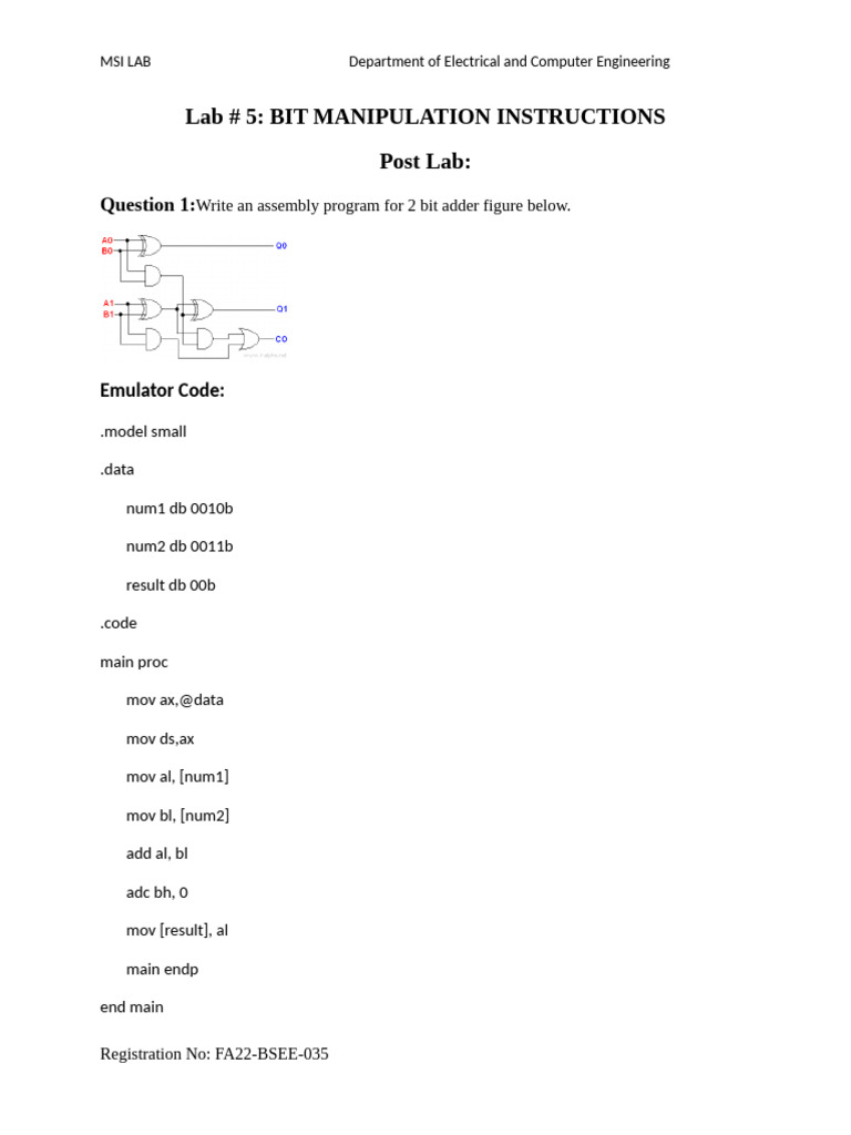 Msi Lab 5 | PDF | Computers