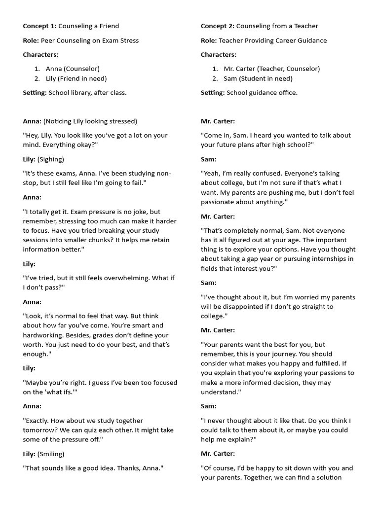 Diass Script - Counseling | PDF