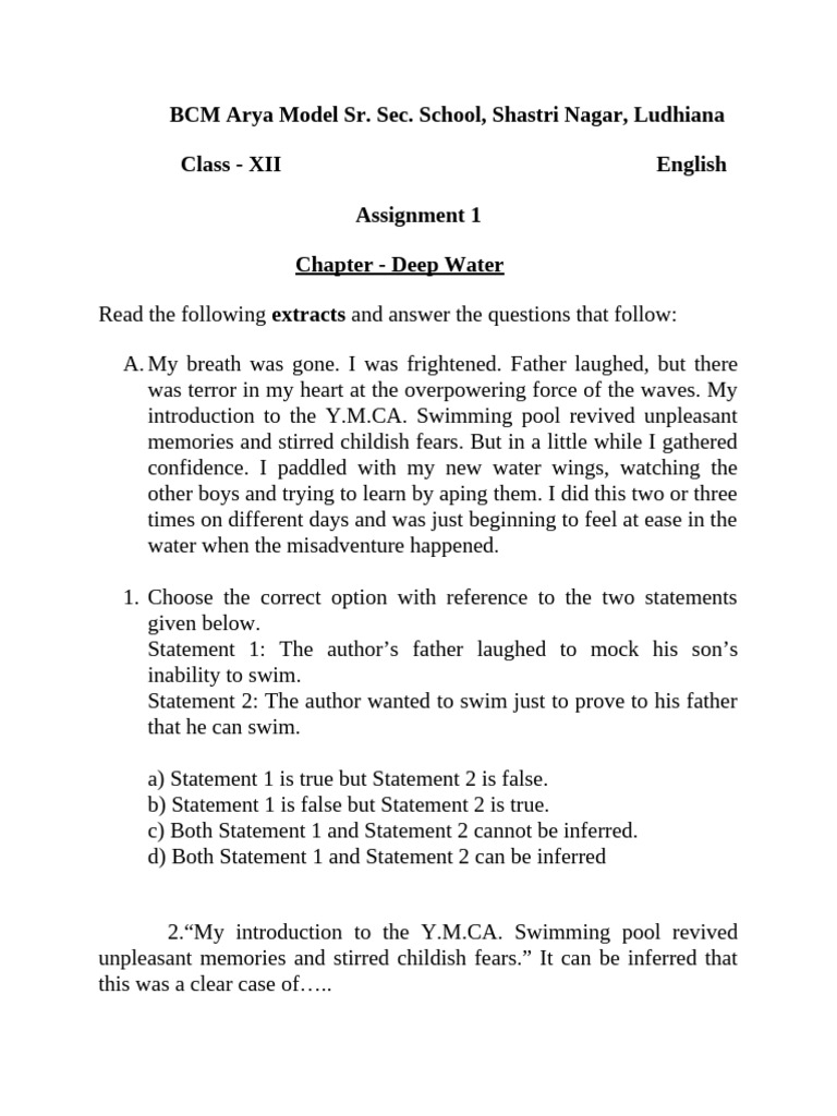 1079-C-3807-Deep Water Assignment 1 | PDF | Poetry