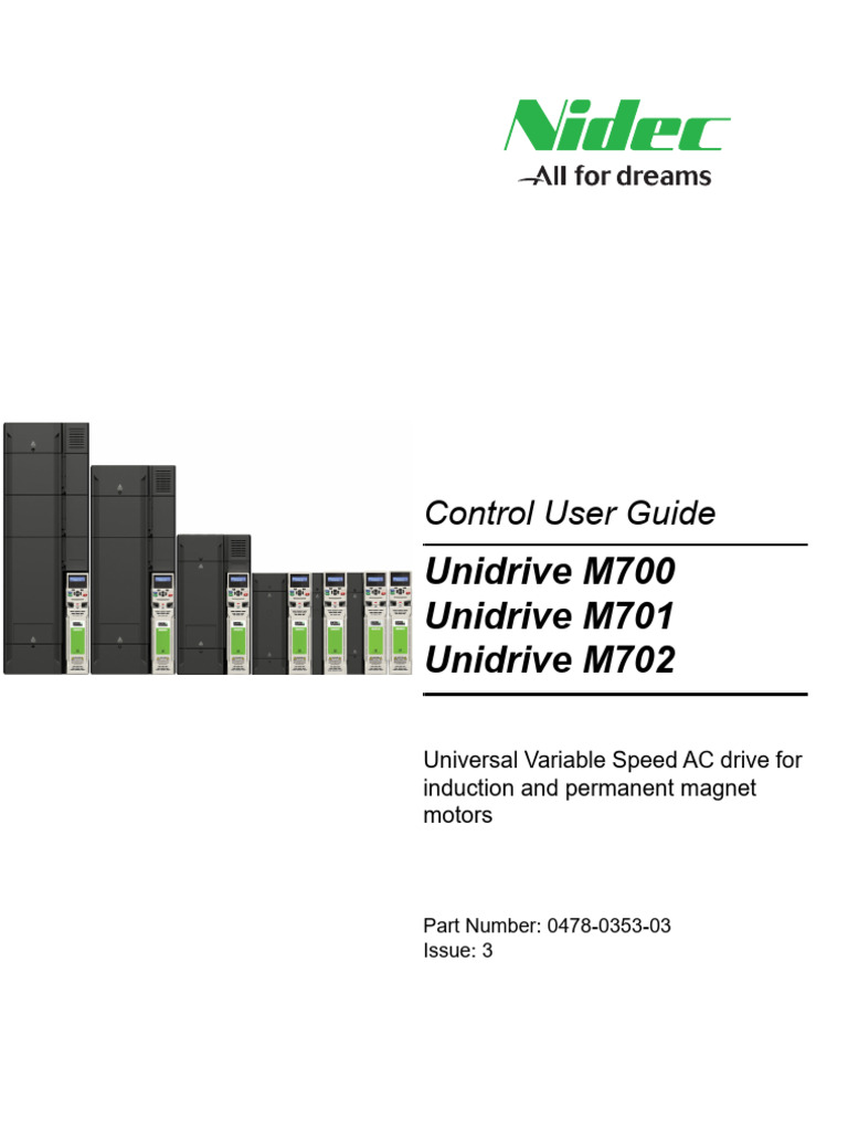 Frequentieregelaars Unidrive m700 m702 Control User Guide en Iss3 0478 ...