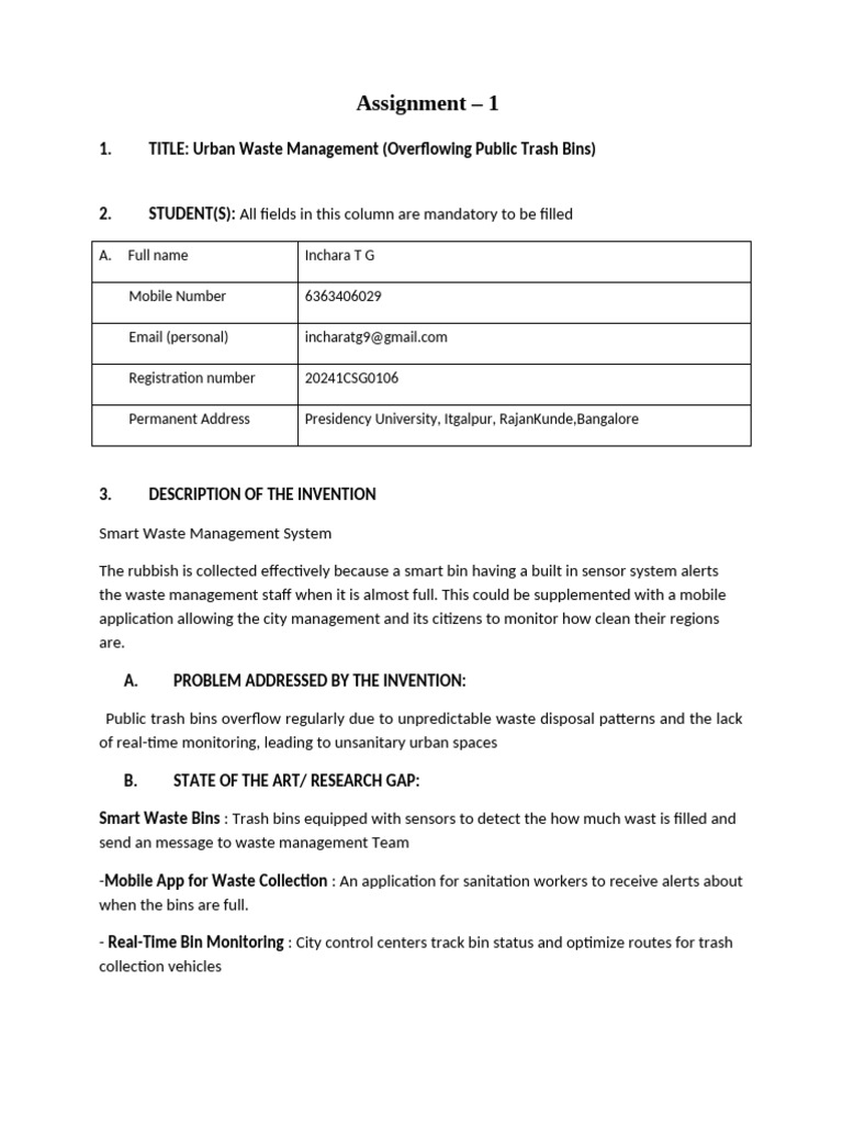 Assignment | PDF | Waste Management | Sanitation