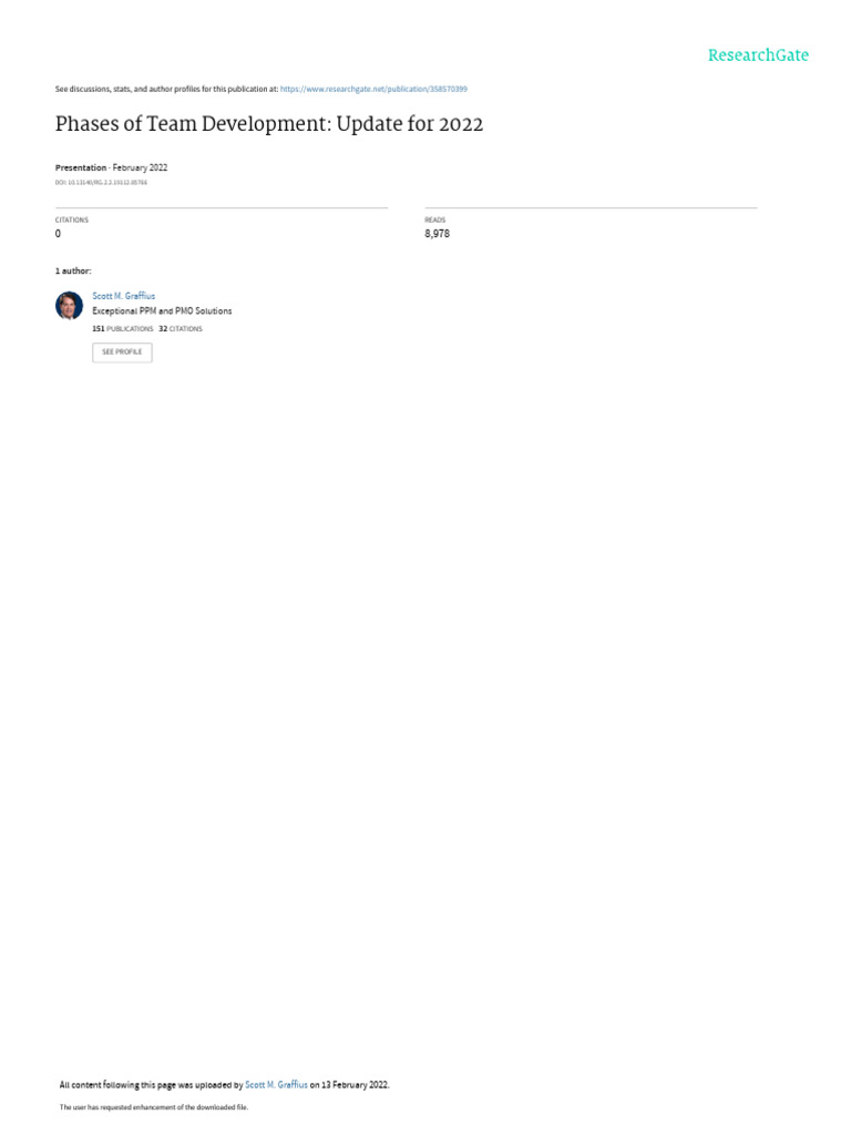 Scott M Graffius - Phases of Team Development - v2022 | PDF | Finance ...