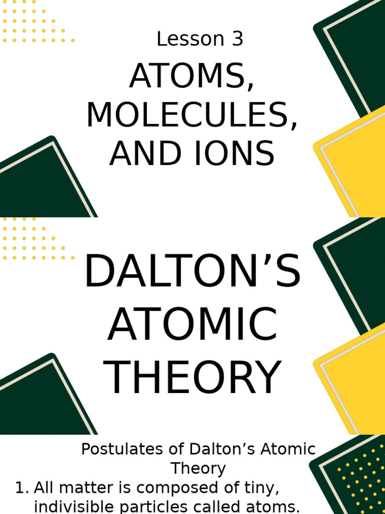 Gen Chem 1 Lesson 3 | PDF | Ion | Atoms