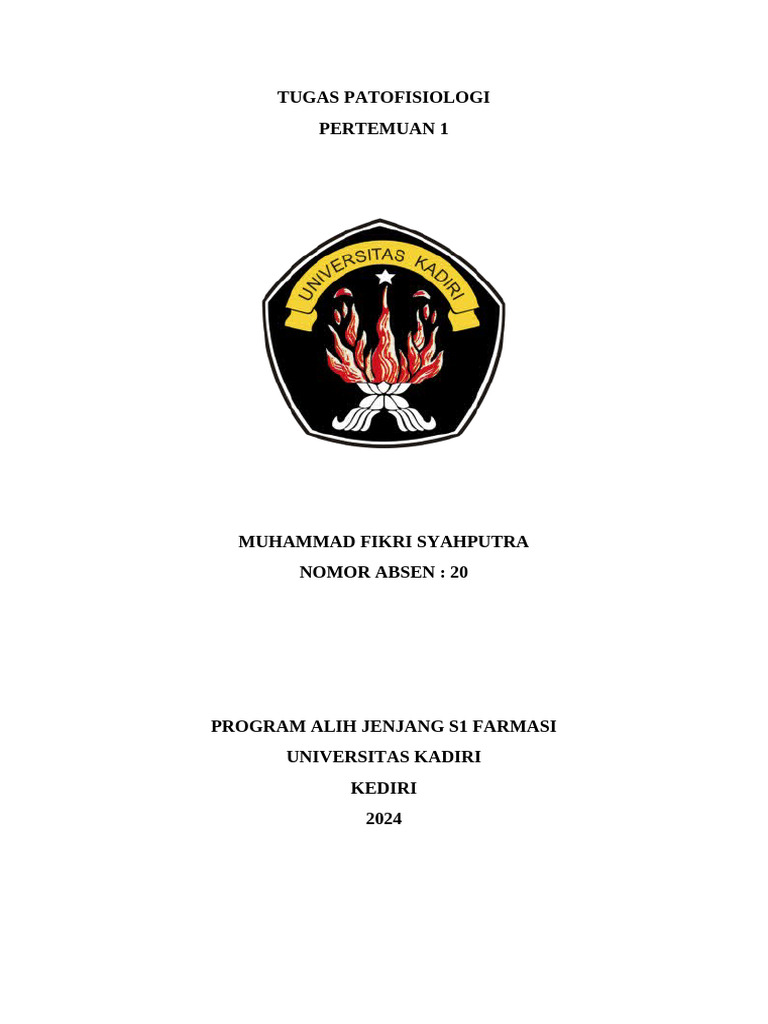 Muhammad Fikri Syahputra - Tugas Patofisiologi Pert 1 | PDF