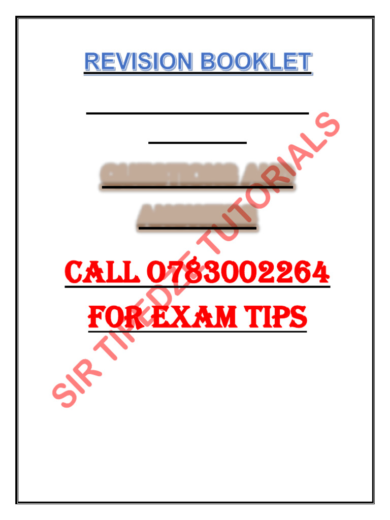 Bs Paper 1 Questions and and Answers (Edited by Sir Tipedze) | PDF ...