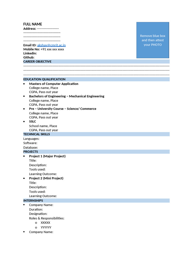 Resume Format 2023 | PDF | Technology & Engineering