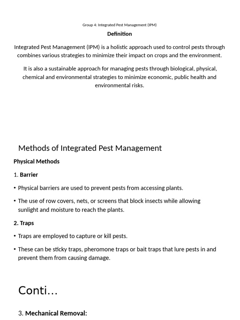 Group 4 Intergrated Pest Management | PDF | Pest Control | Pesticide