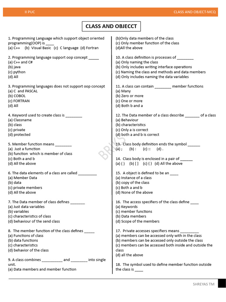 BRIKS | PDF | Class (Computer Programming) | Object Oriented Programming
