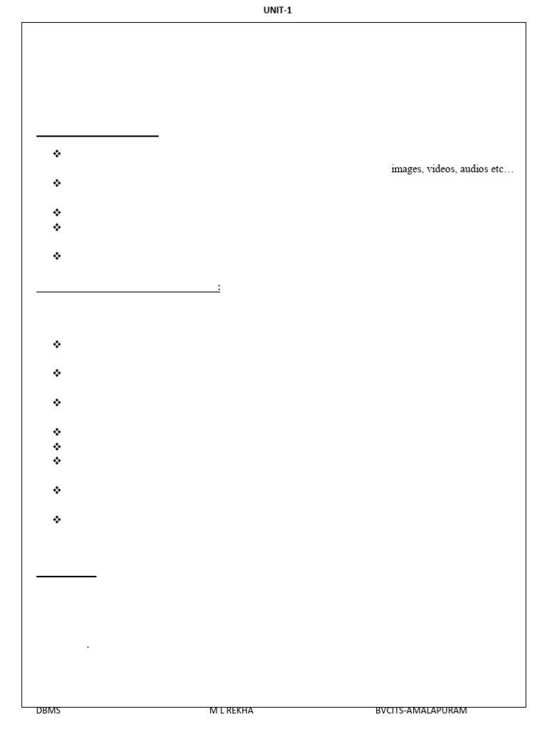 DBMS UNIT-1 | PDF | Databases | Conceptual Model