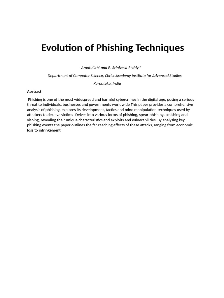 Evolution of Phishing Techniques | PDF
