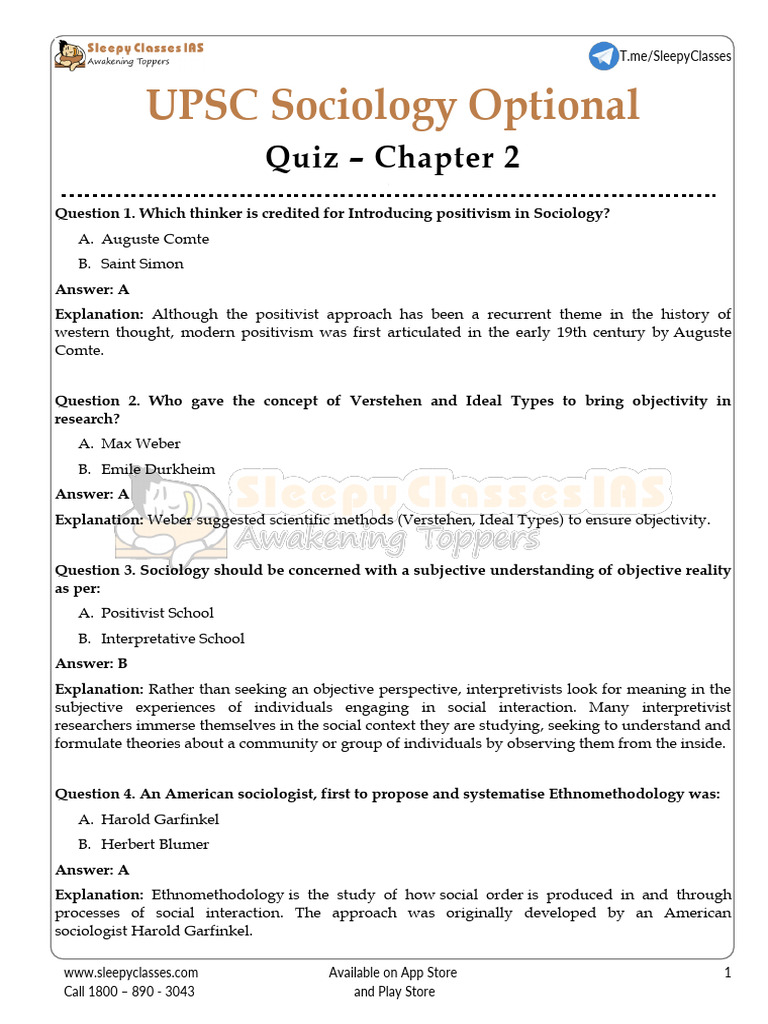 Quiz Chapter 2 Lyst8605 | PDF | Positivism | Sociology