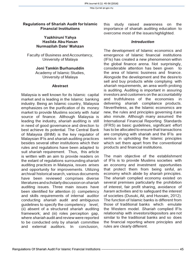 4.regulations of Shariah Audit For Islamic Financial Institutions ...