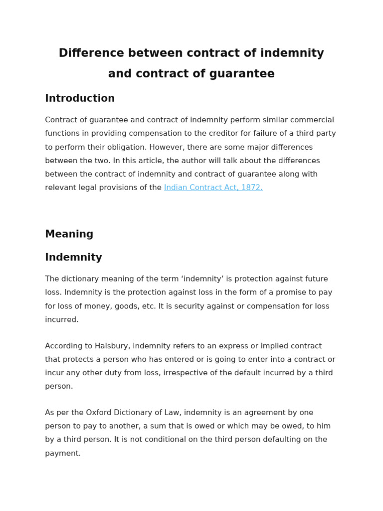 Contract 2 (Assign 1) | PDF | Guarantee | Indemnity