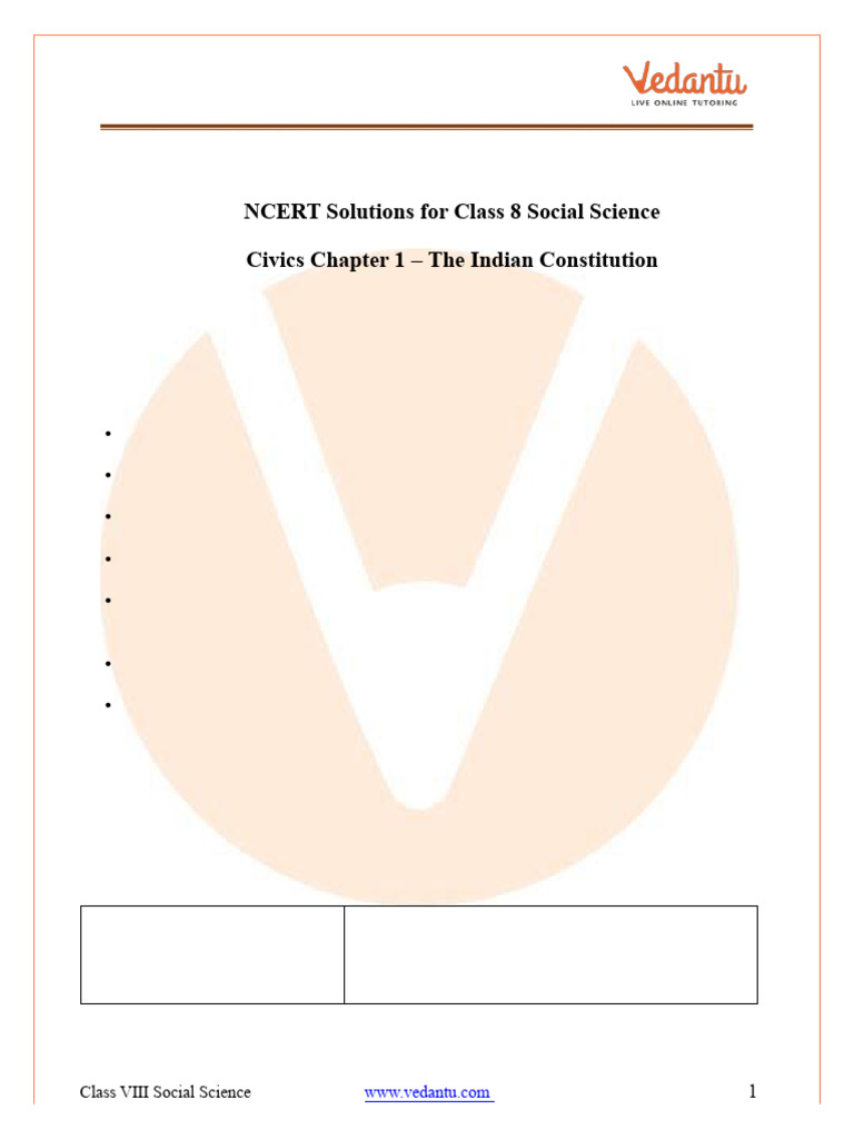 NCERT Solutions For Class 8 Civics Chapter 1 The Indian Constitution ...