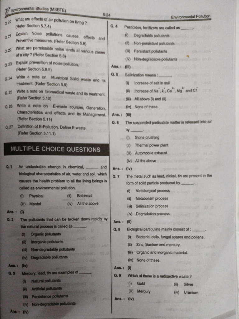 Environment Pollution Unit No 4 | PDF
