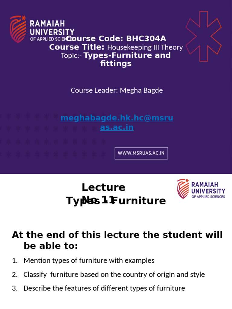 HK - 11 Types of Furniture and Fittings | PDF | Furniture | Chair