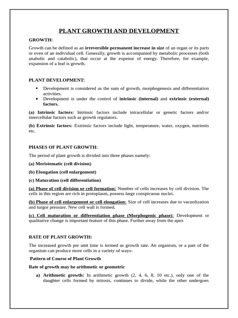 Plant Growth and Development | PDF | Plant Hormone | Auxin