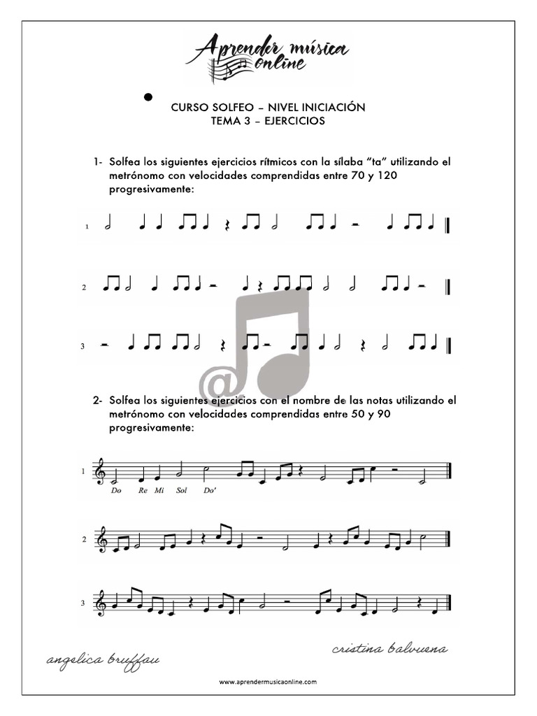 Tema 3 Solfeo Iniciacion | PDF